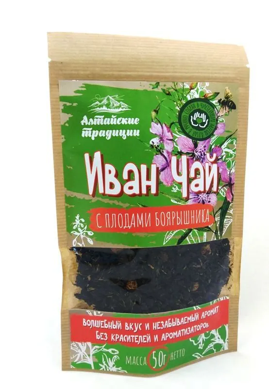 Купить Иван-чай ферментированный с боярышником, 50г., Алтайские ...