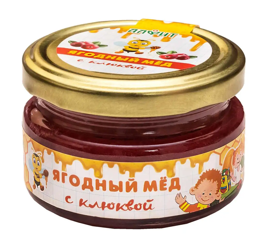 Купить Ягодный мёд с клюквой, 100 г , Алфит в =9Монахов= цена и отзывы